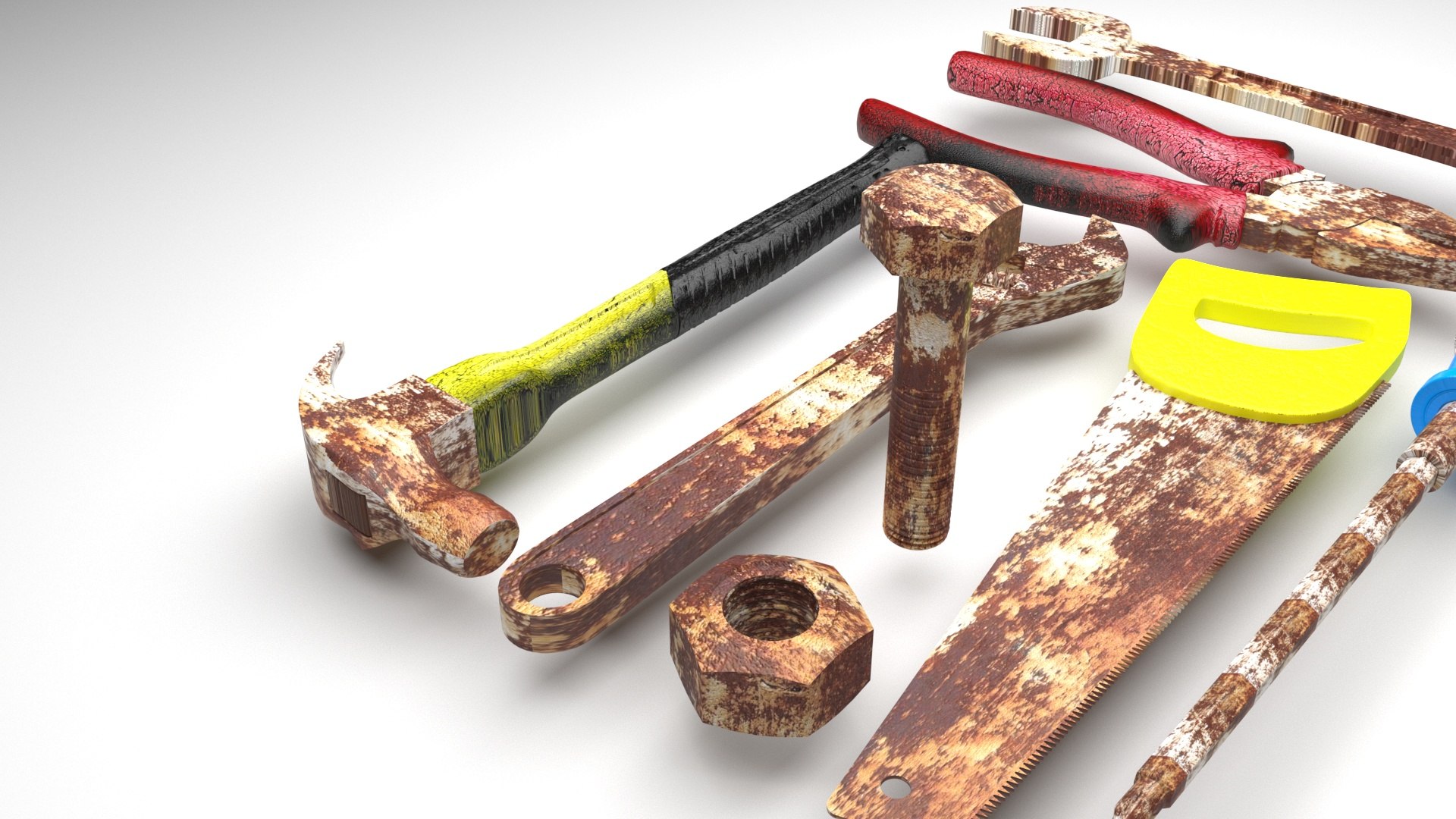 3D Old Tools Set model - TurboSquid 1833432