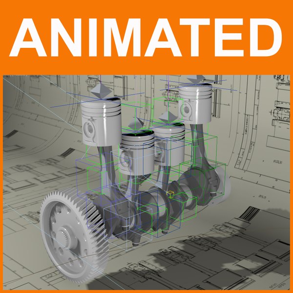 3d model engine piston