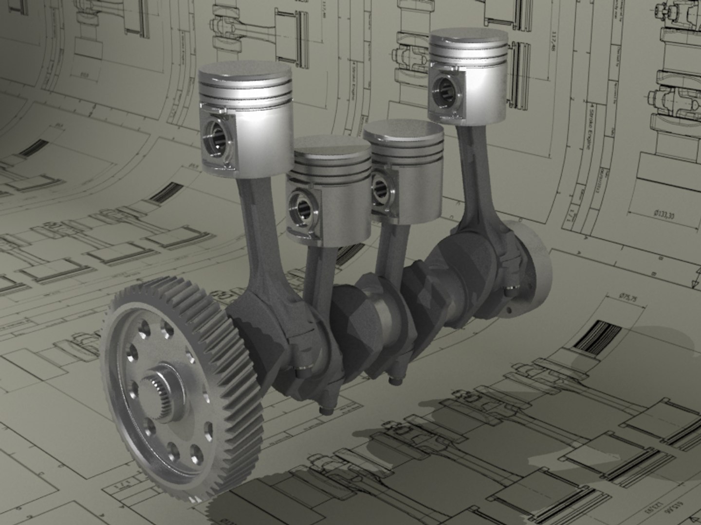 3d model engine piston