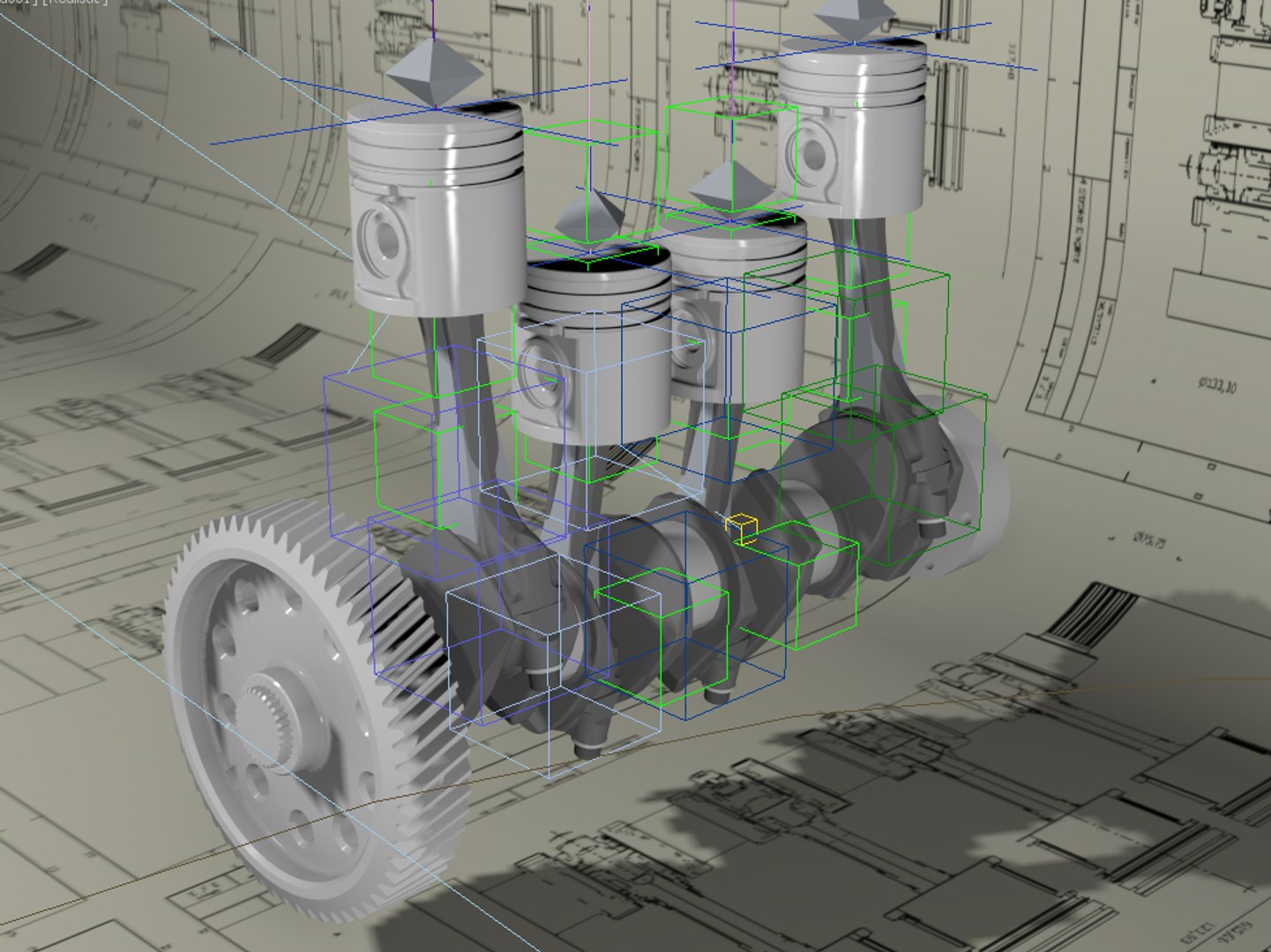 3d model engine piston