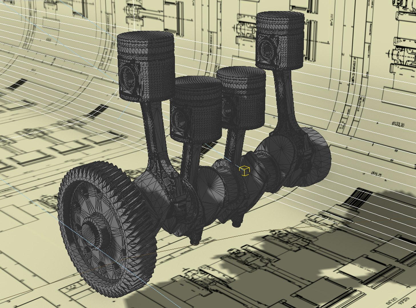 3d model engine piston