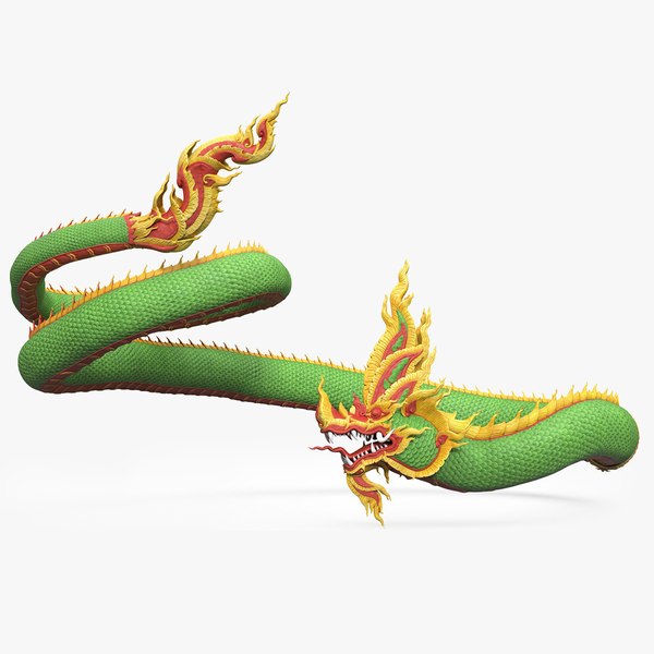 modelo 3d Dragón naga asiático de aparejo verde - TurboSquid 2308498