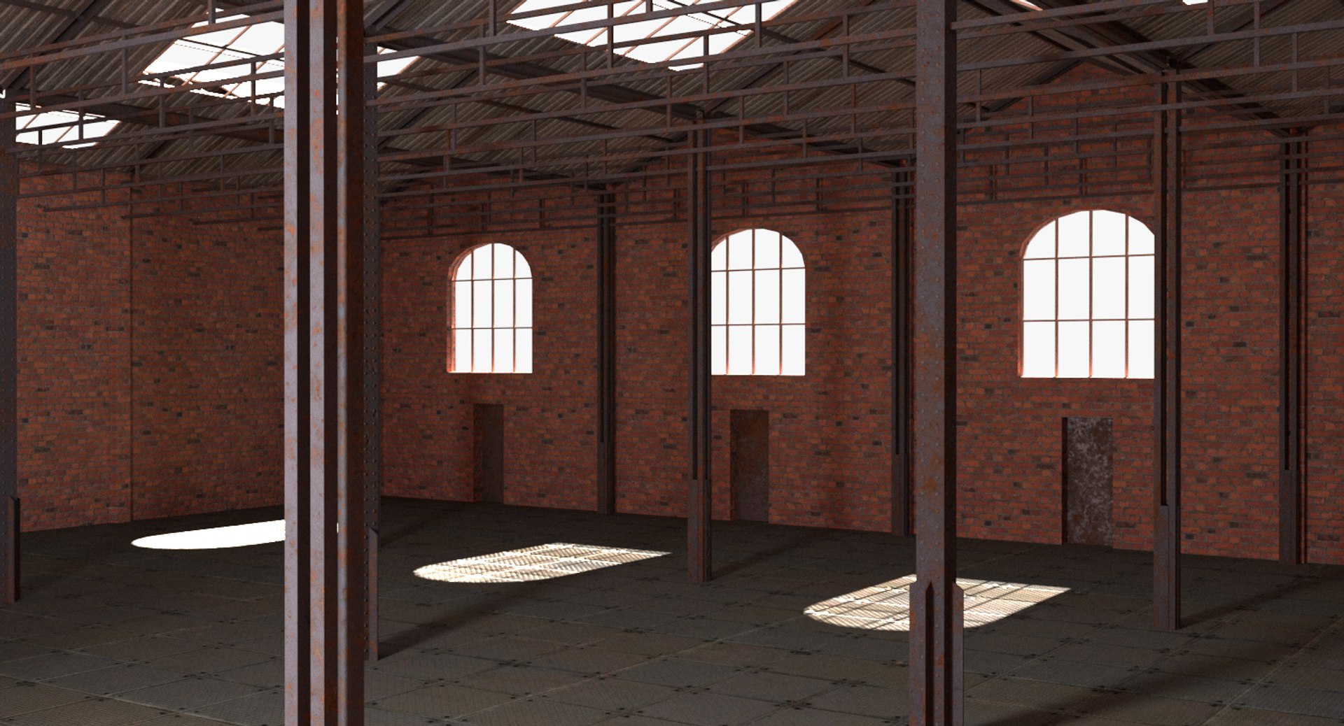 3D Model Old Brick Warehouse Interior - TurboSquid 1268905
