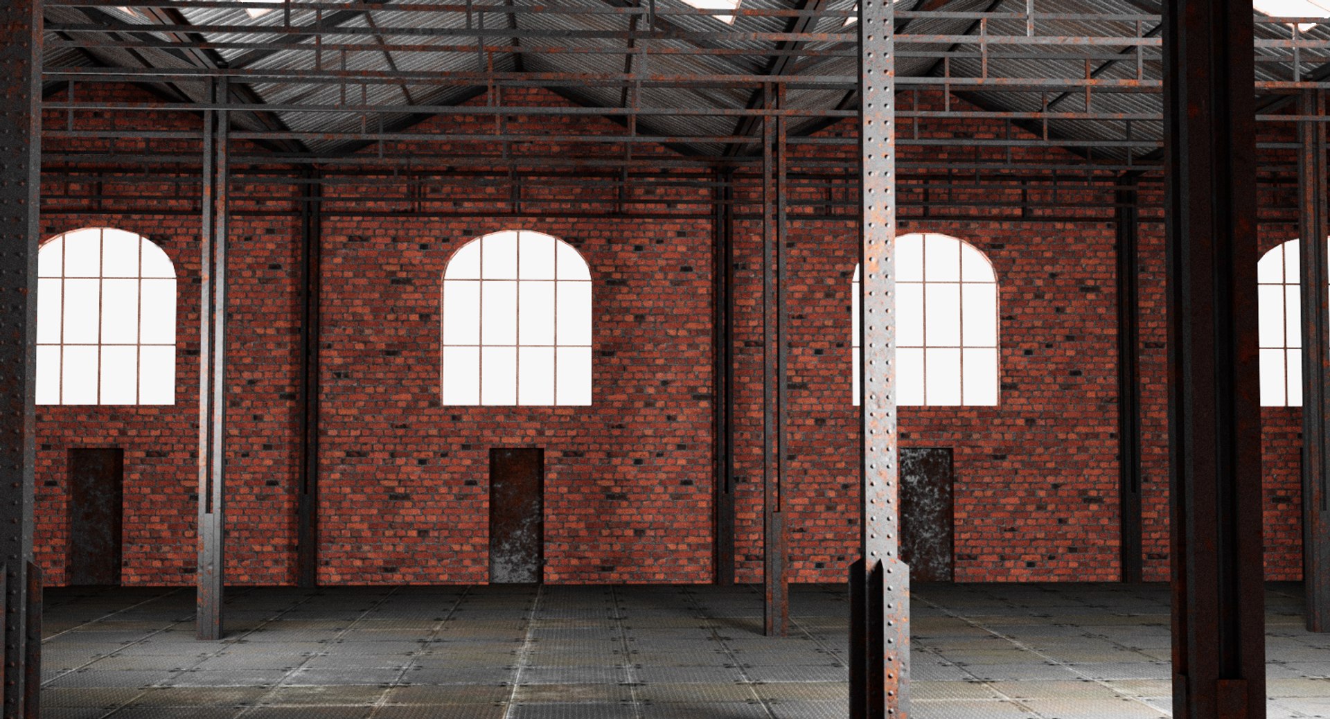 3D Model Old Brick Warehouse Interior - TurboSquid 1268905