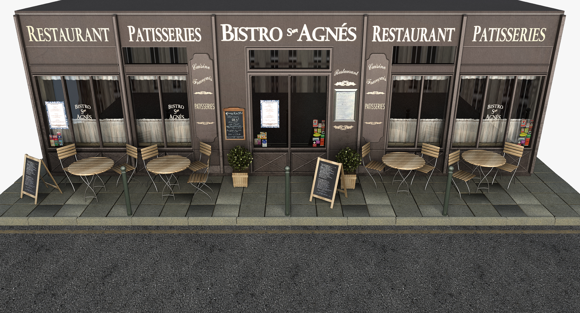 france restaurant 3d model