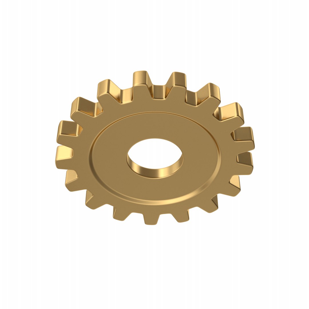 3D Gold Gear - TurboSquid 1959110