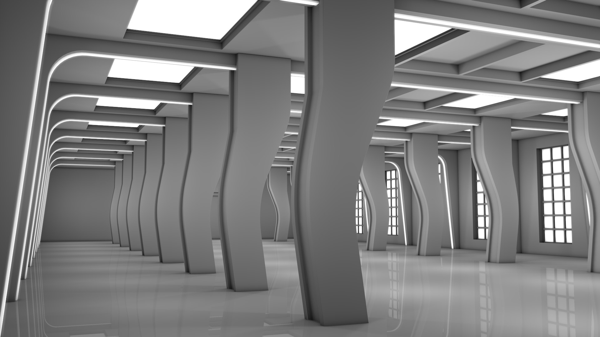 3D Low Poly Sci Fi Interior Space - TurboSquid 2123273