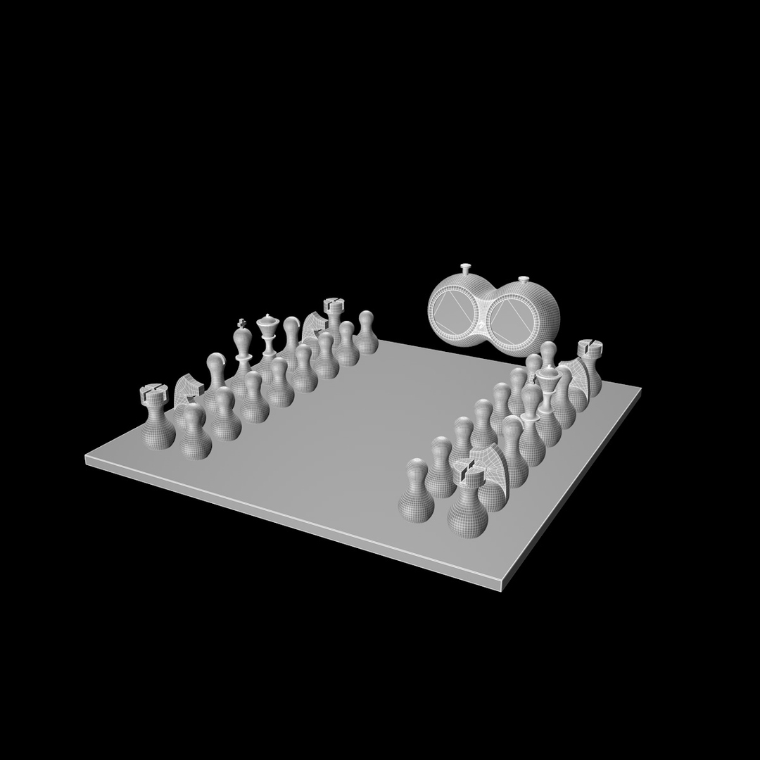 3d Minimal Chess Set Hd Model