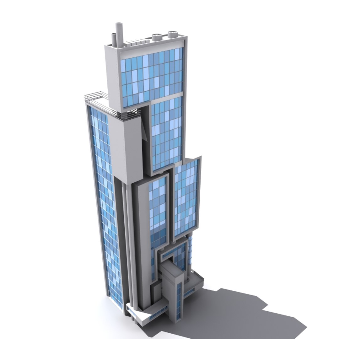 3d model of stylish architectural skyscraper