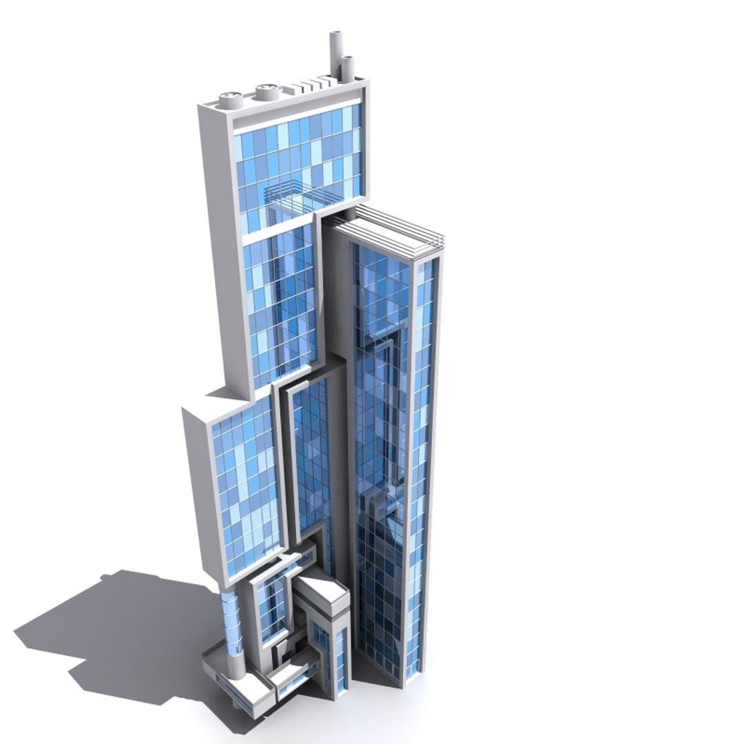 3d model of stylish architectural skyscraper