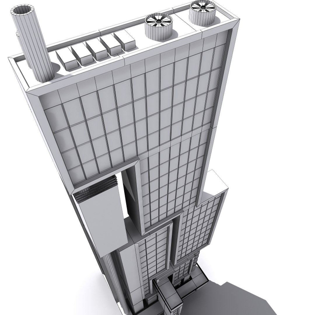 3d model of stylish architectural skyscraper