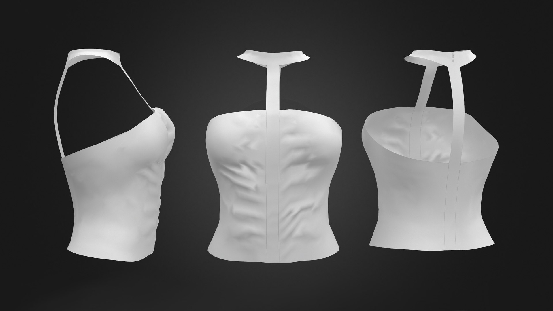 Zippered Crop Top 3D - TurboSquid 1790319