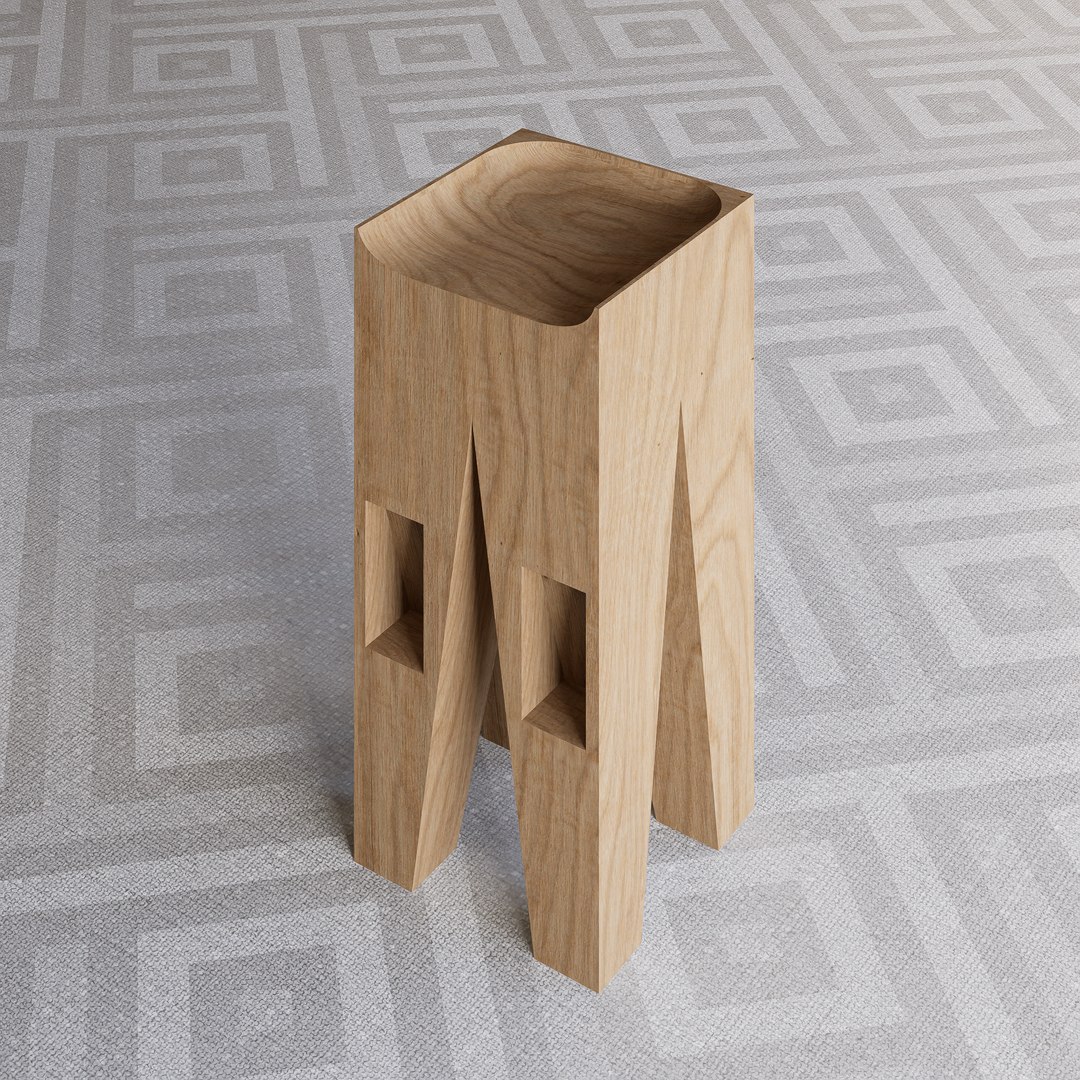 Wood Stool Chair 3D Model - TurboSquid 2211272