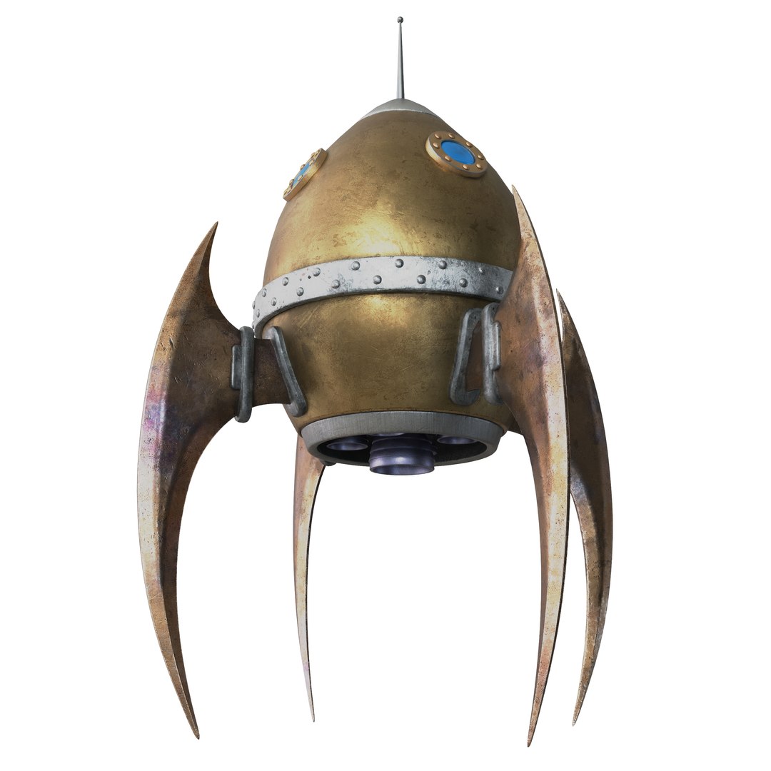Stylized Retro Rocket 3D Model - TurboSquid 2050737