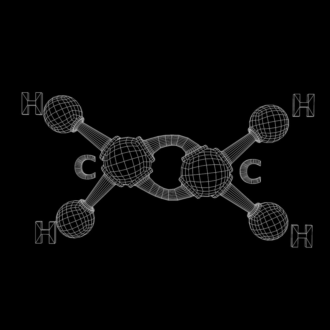3D modeled ethylene molecular model - TurboSquid 1380457