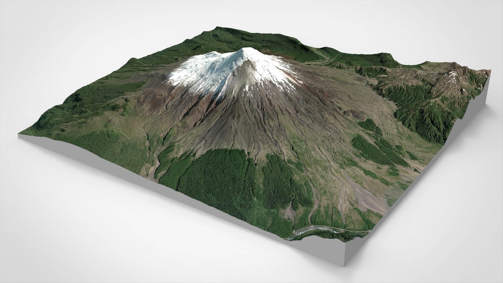 3D Model Mountain Landscape Volcano Osorno Andes Mountains Chile ...