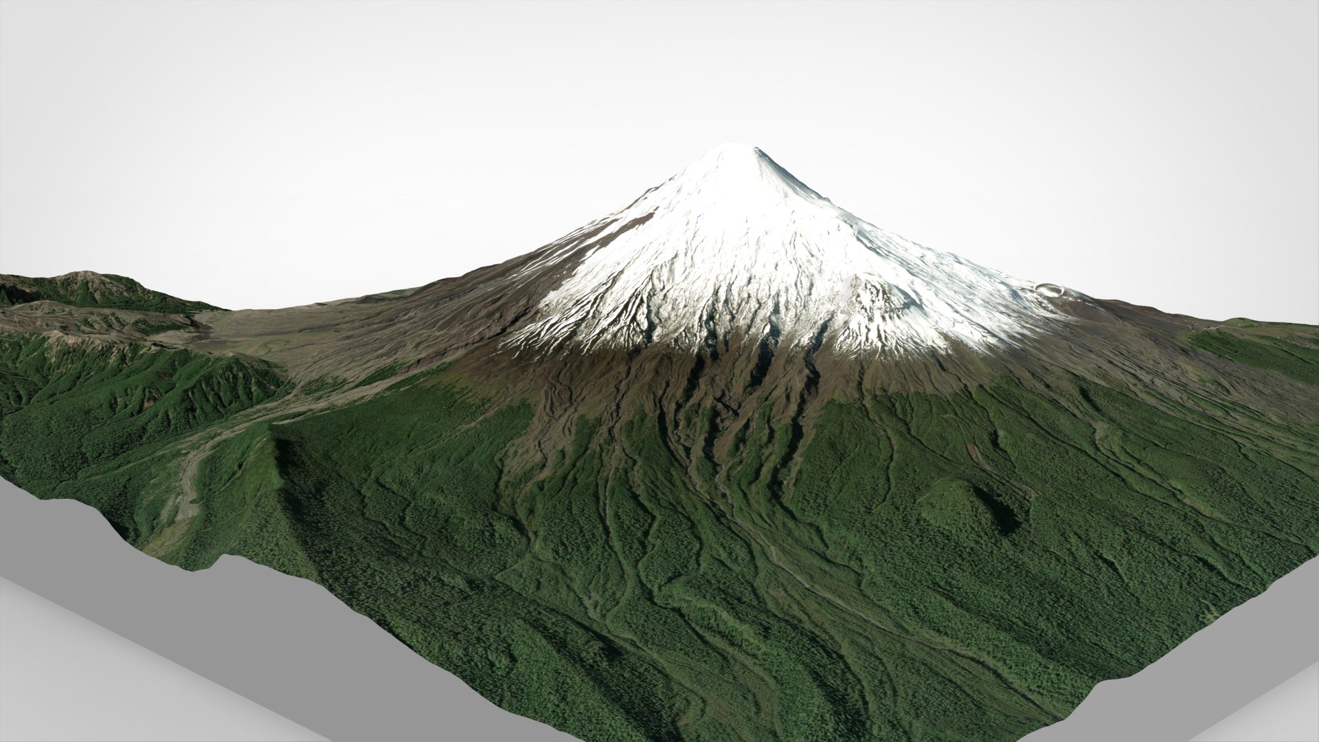 3D Model Mountain Landscape Volcano Osorno Andes Mountains Chile ...