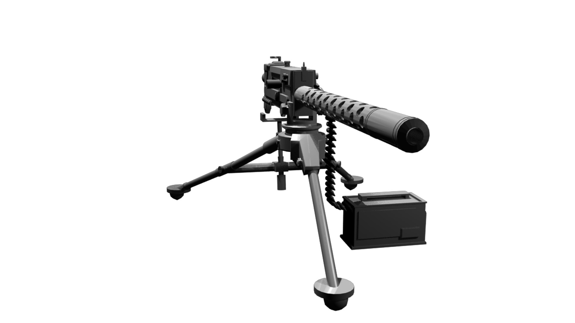 machine gun browning 3d model