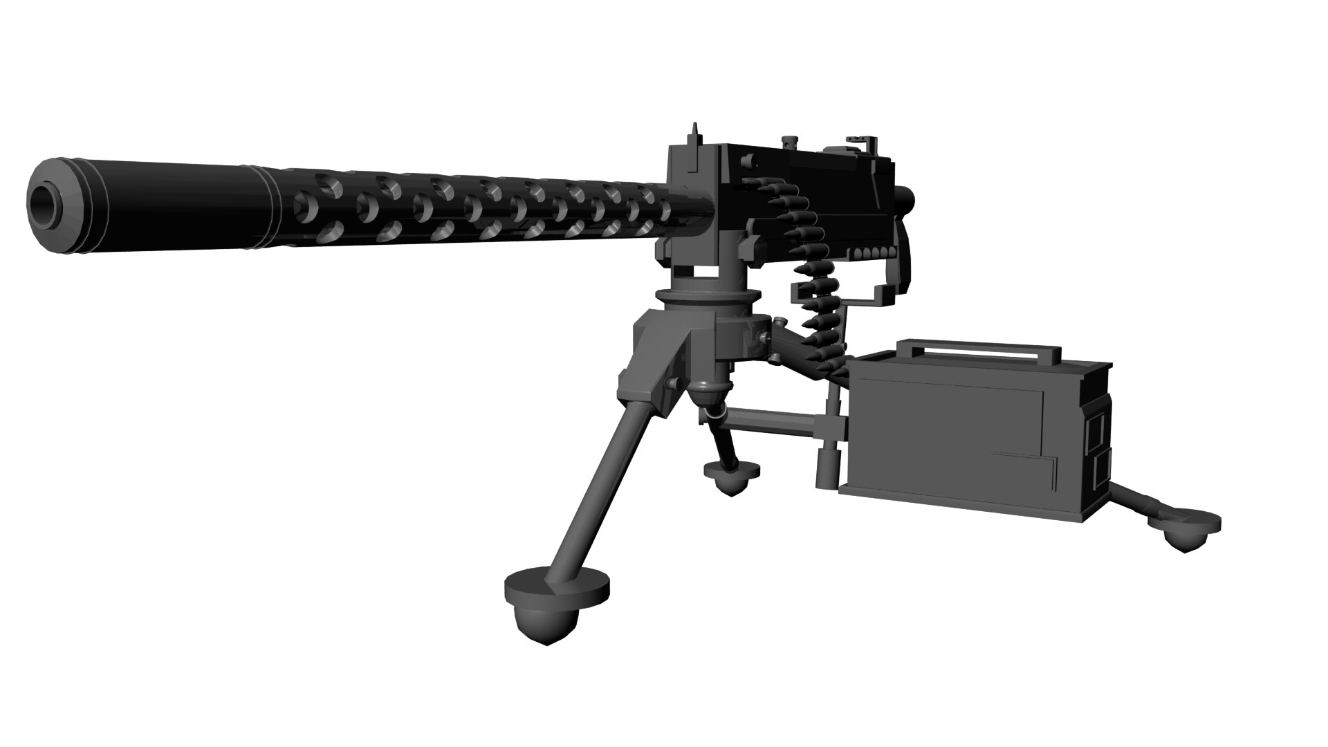machine gun browning 3d model