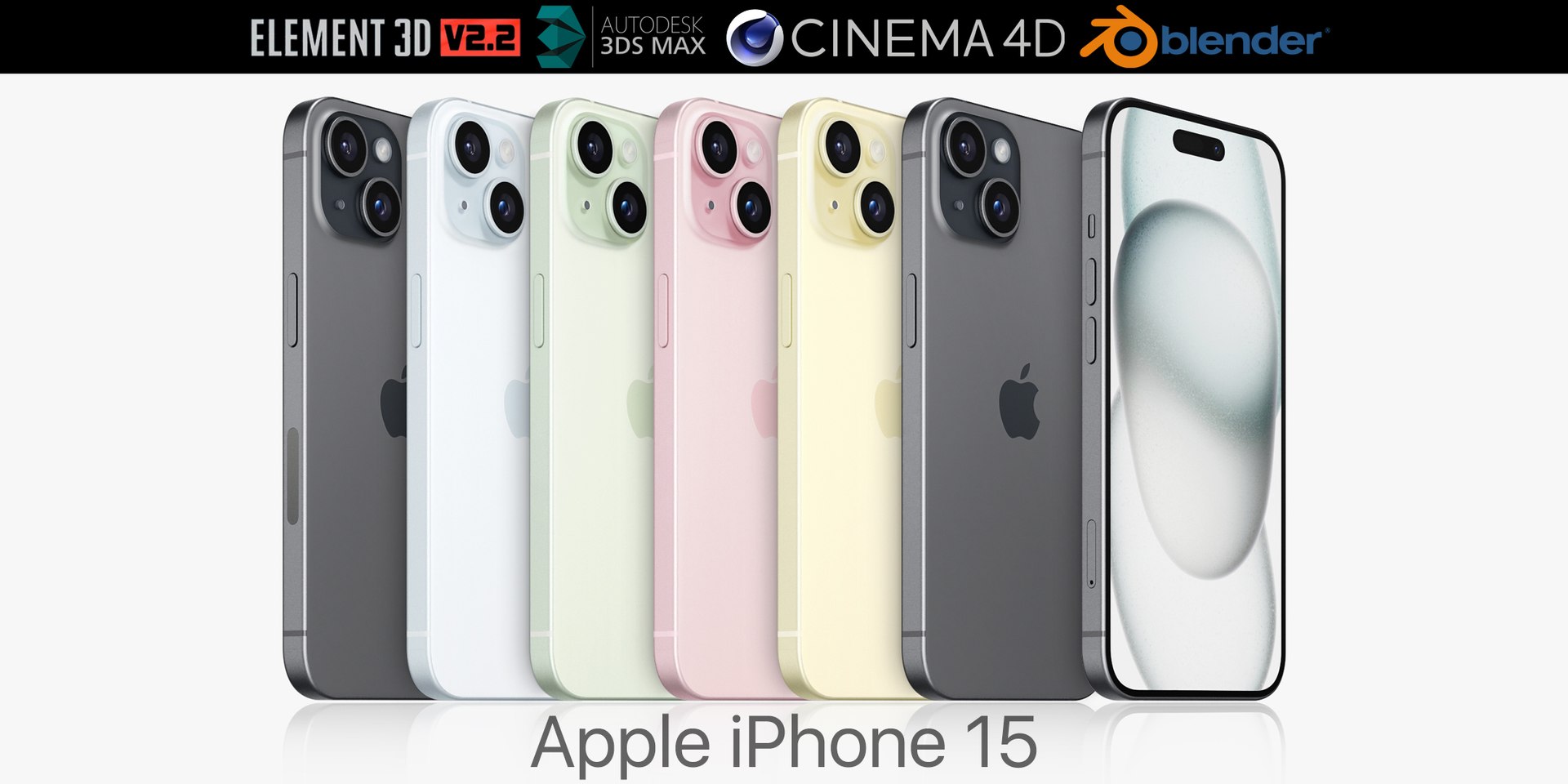 3D Apple IPhone 15 All Colors - TurboSquid 2137919