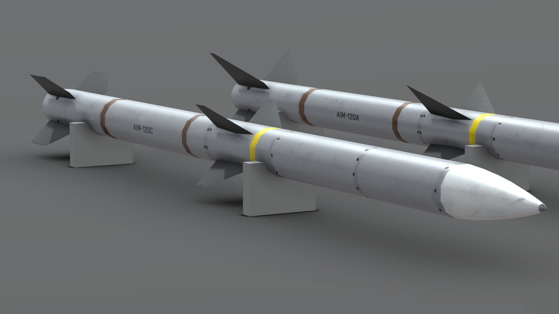 3D AIM-120A AIM-120C AMRAAM American Air To Air BVR Missile ...