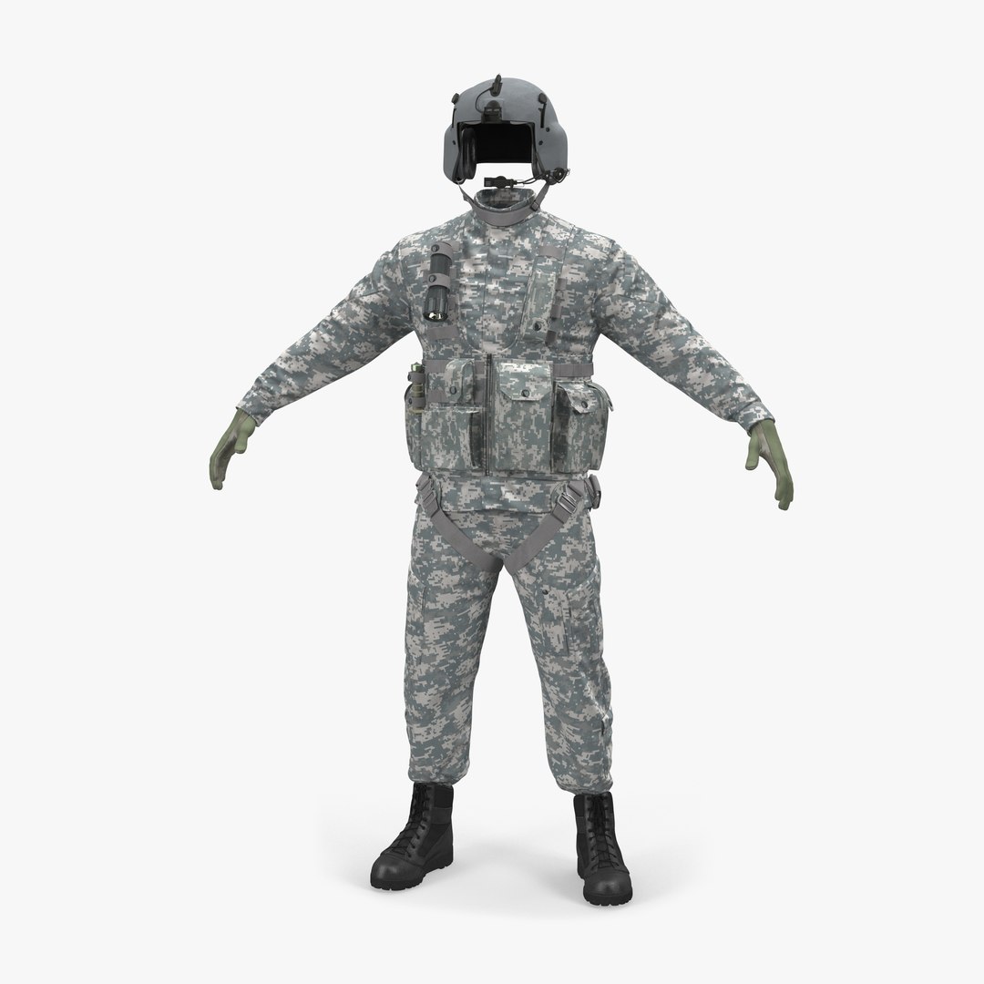 Helicopter Pilot Uniform Camo Obj