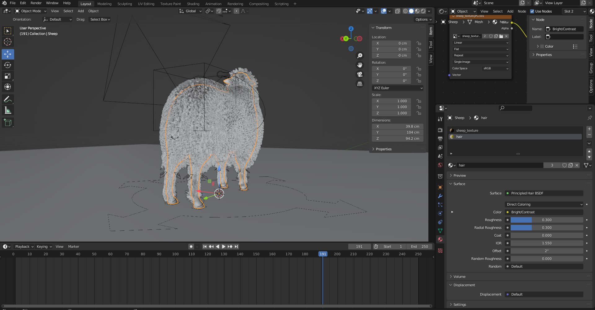 3D Fur Sheep Rigged In Blender Model - TurboSquid 1906756