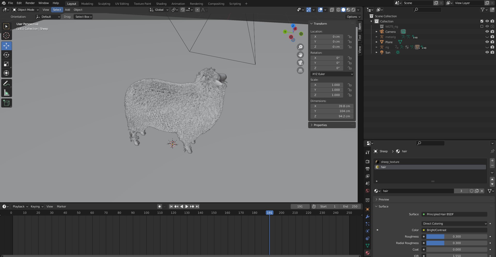 3D Fur Sheep Rigged In Blender Model - TurboSquid 1906756