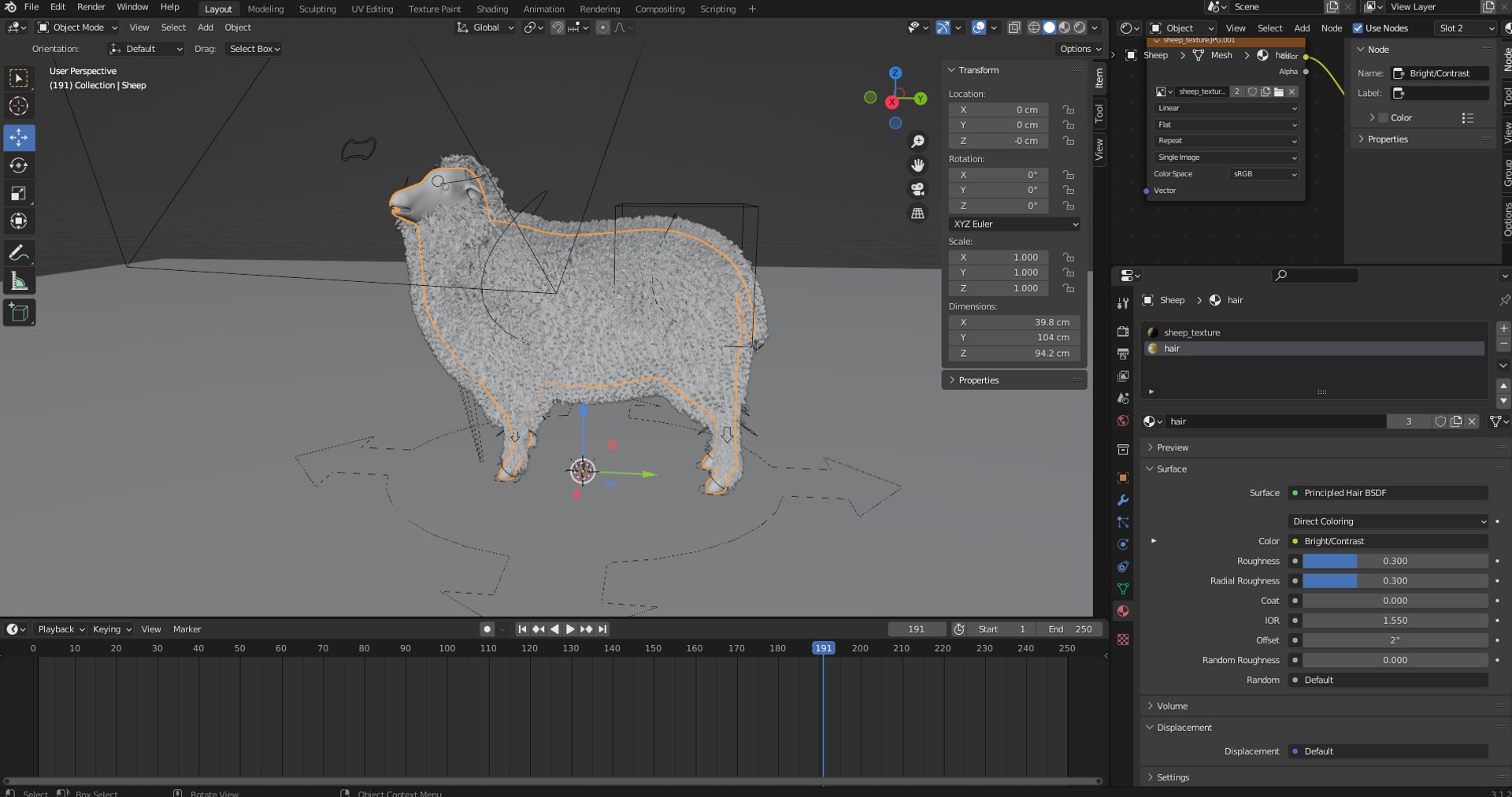 3D Fur Sheep Rigged In Blender Model - TurboSquid 1906756