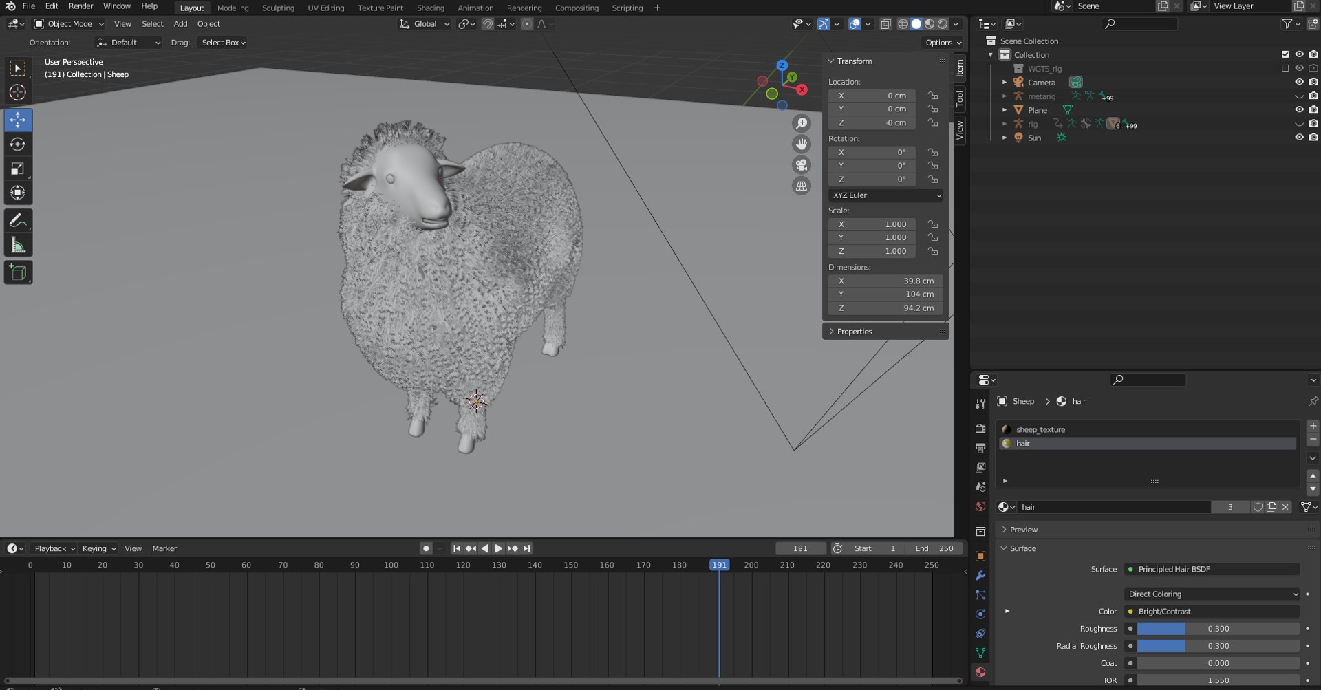 3D Fur Sheep Rigged In Blender Model - TurboSquid 1906756
