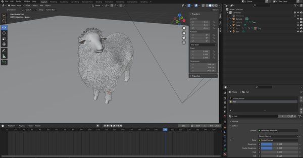 3D Fur Sheep Rigged in Blender model - TurboSquid 1906756