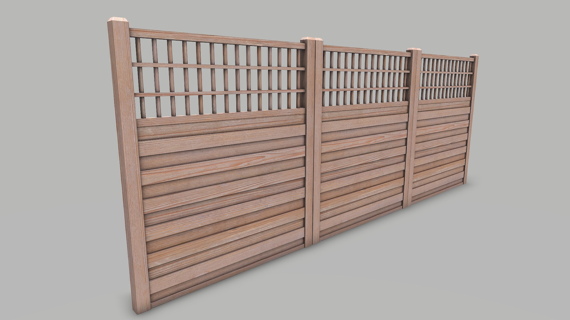 3D Modular Wooden Fence 5 Model - TurboSquid 1942460