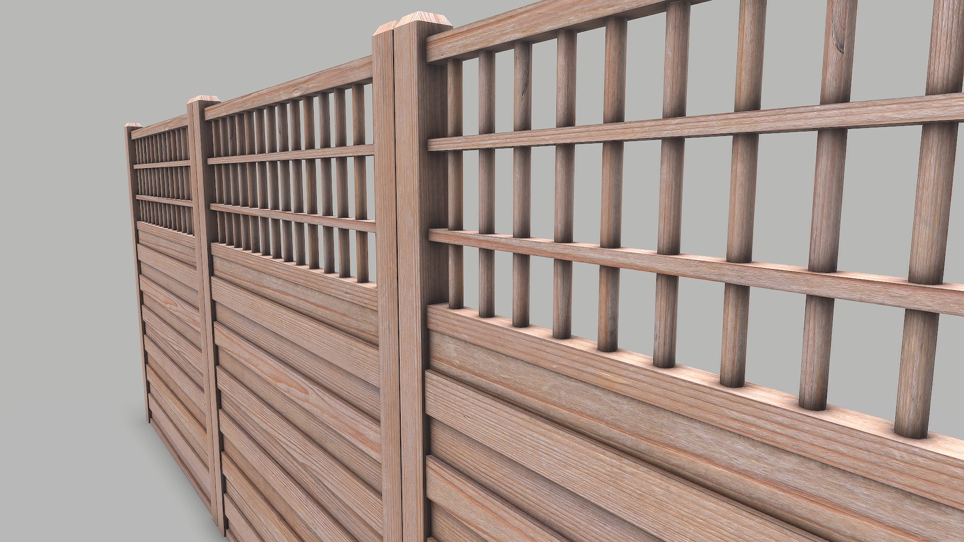 3D Modular Wooden Fence 5 Model - TurboSquid 1942460