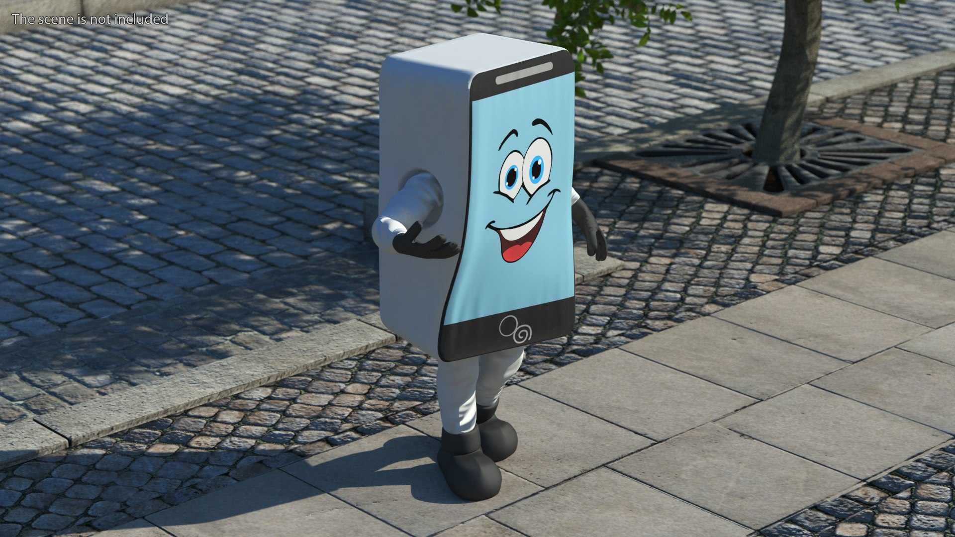 Smiling Mascot Character IPhone Walking 3D Model - TurboSquid 2073162