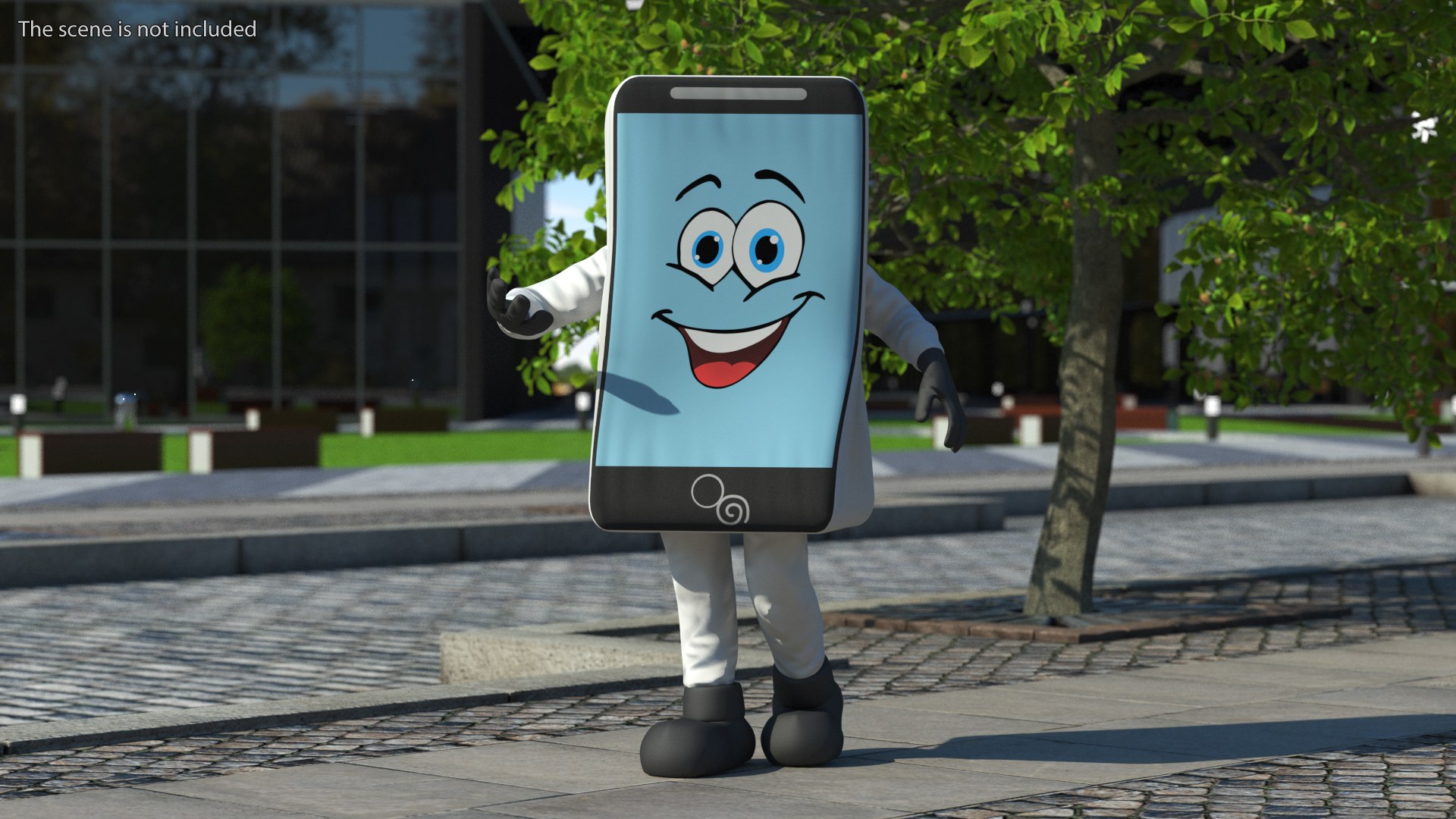 Smiling Mascot Character IPhone Walking 3D Model - TurboSquid 2073162