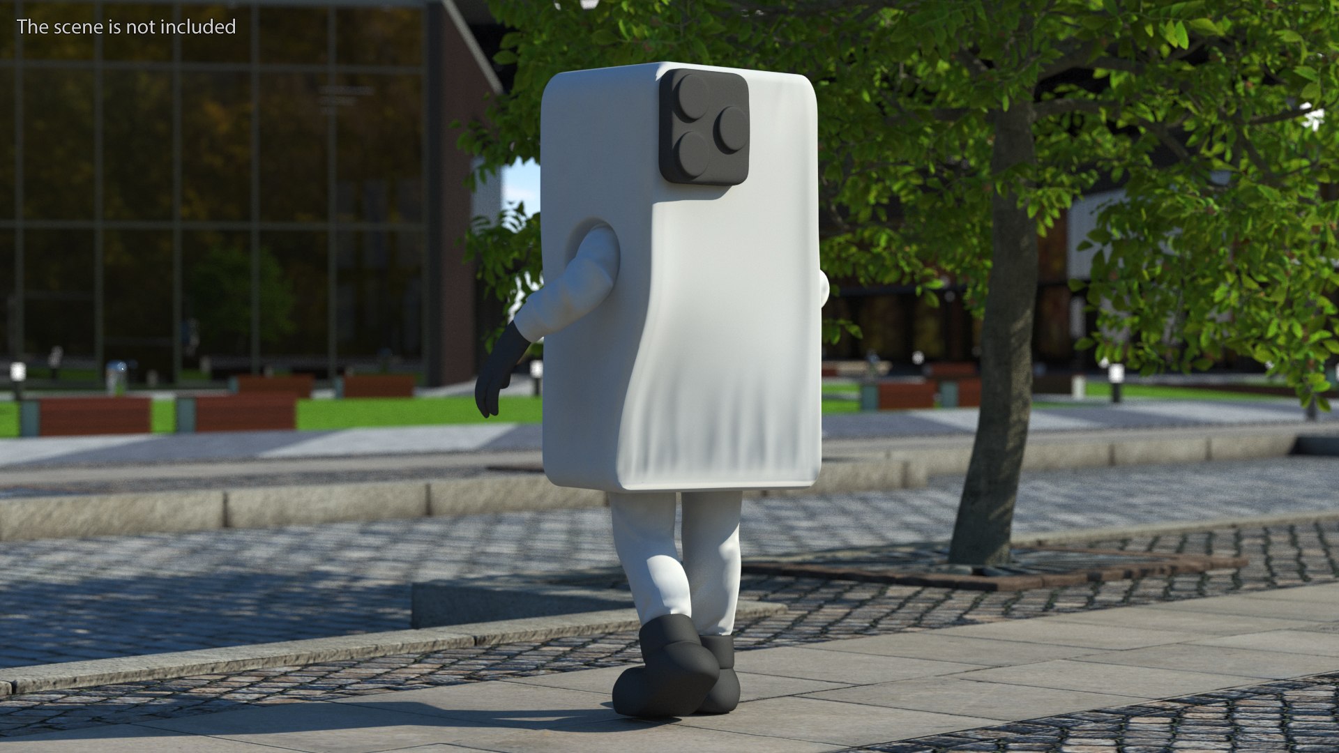 Smiling Mascot Character IPhone Walking 3D Model - TurboSquid 2073162