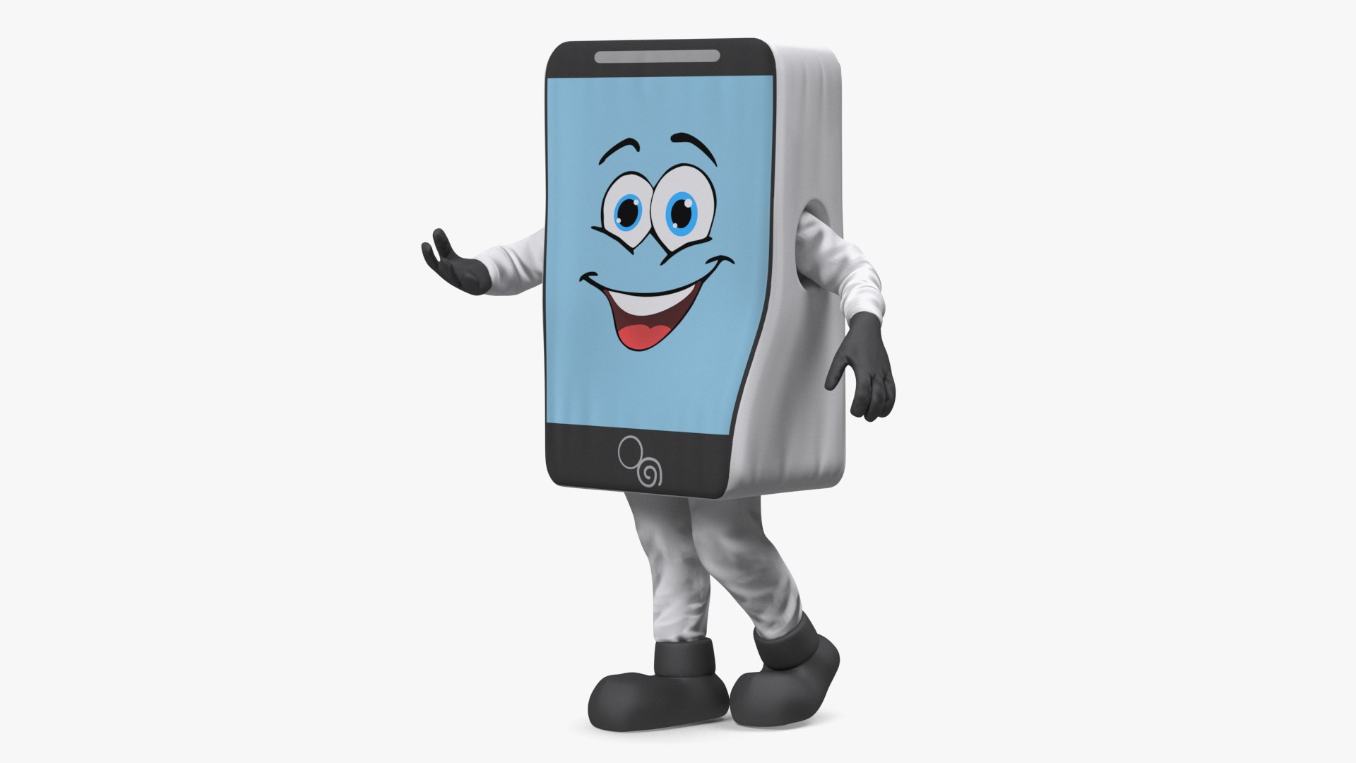 Smiling Mascot Character IPhone Walking 3D model - TurboSquid 2073162