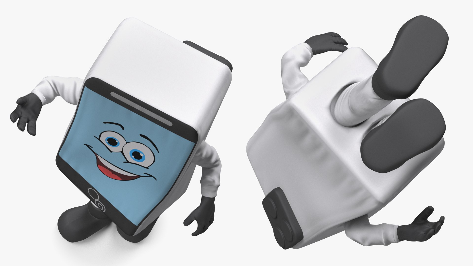 Smiling Mascot Character IPhone Walking 3D Model - TurboSquid 2073162