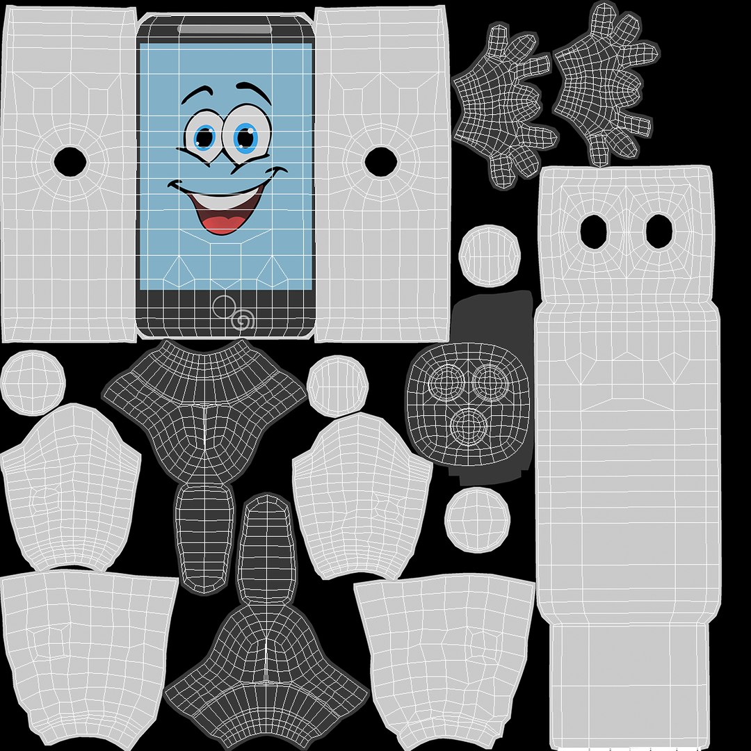 Smiling Mascot Character IPhone Walking 3D Model - TurboSquid 2073162