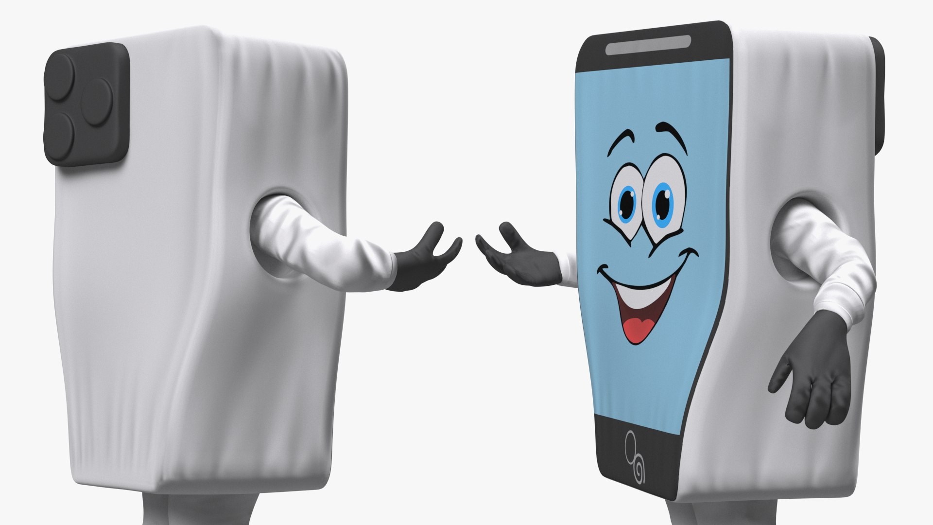 Smiling Mascot Character IPhone Walking 3D Model - TurboSquid 2073162