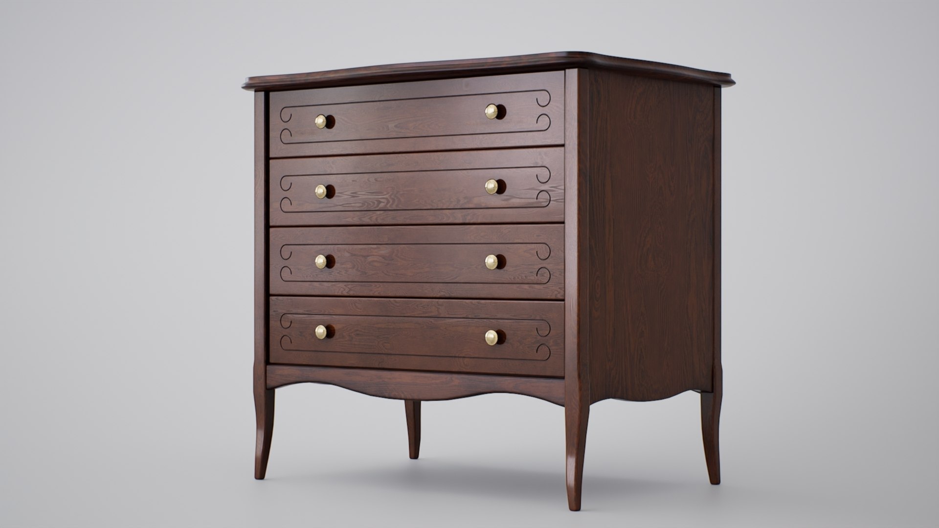 3D Vintage Dresser Model - TurboSquid 2153899
