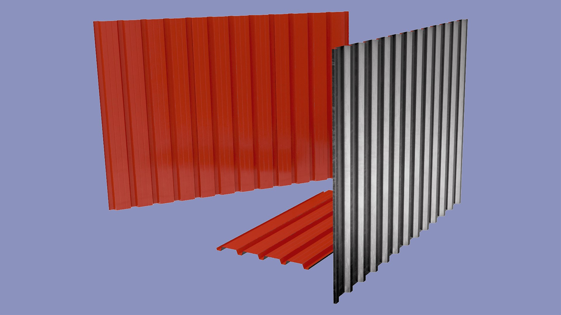 3D Corrugated Steel Roofing Plate - TurboSquid 2400703