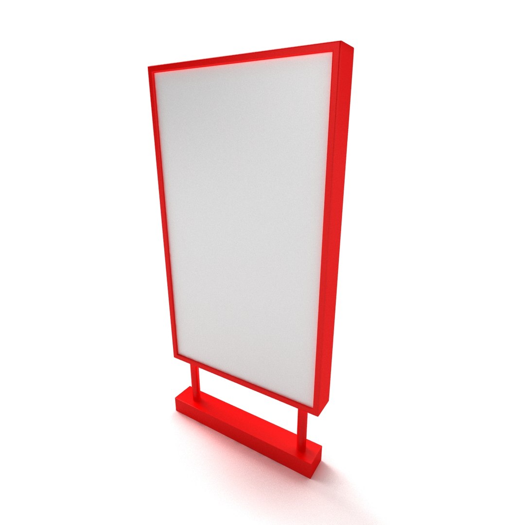 Red Billboard 3D Model - TurboSquid 2127174