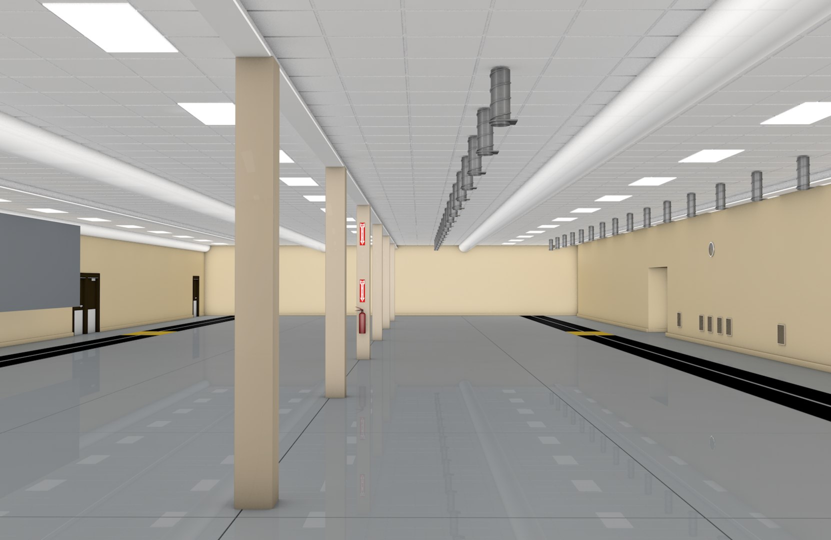 Warehouse Factory Room Model - TurboSquid 1430314
