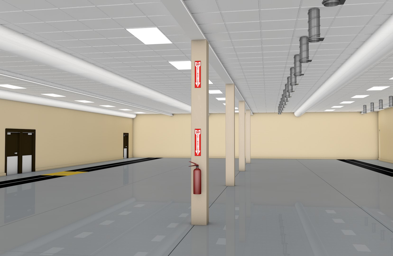 Warehouse Factory Room Model - TurboSquid 1430314