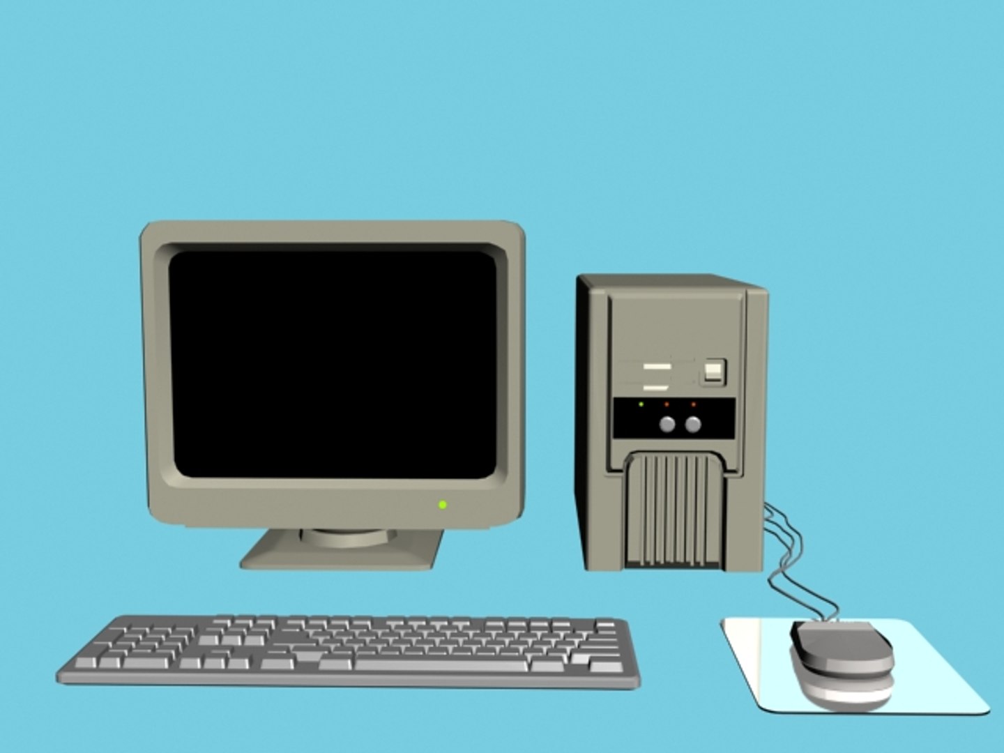 3d Computer Desktop Model