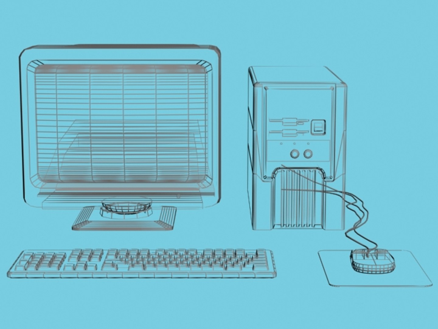 3d Computer Desktop Model