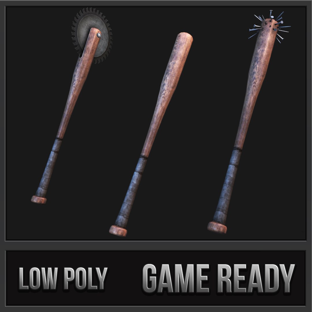 3d Model Modded Baseball Bats Vol 1
