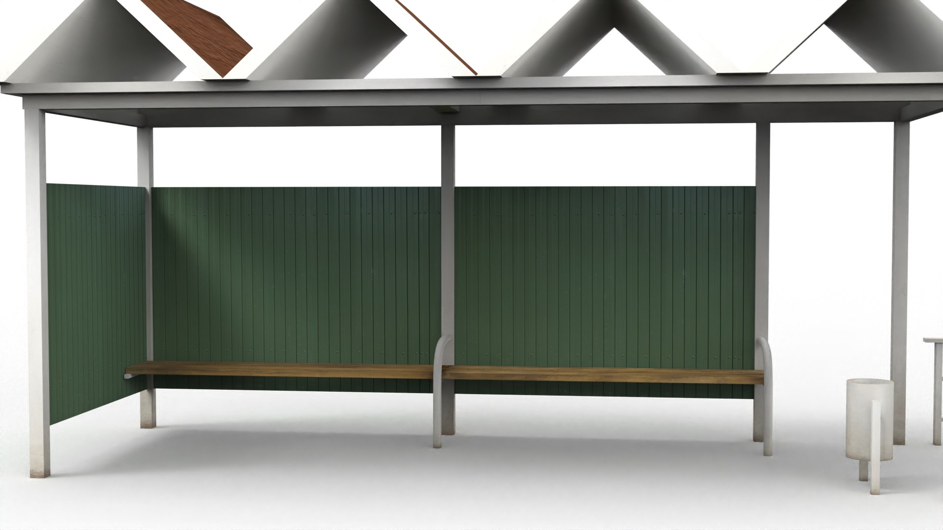 3D Roadside Bus Stop With Toilet Model - TurboSquid 1809850