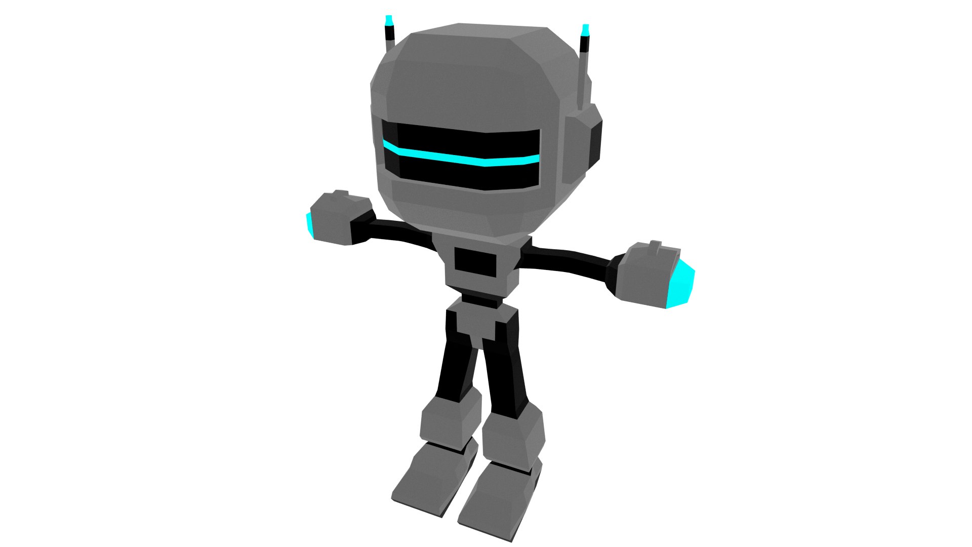 Robot - OBJ - Low Poly Quad 3D - TurboSquid 1785536